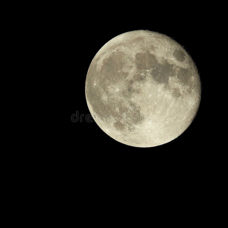 Beautiful Full Moon Gleaming in the Dark Stock Image - Image of ...