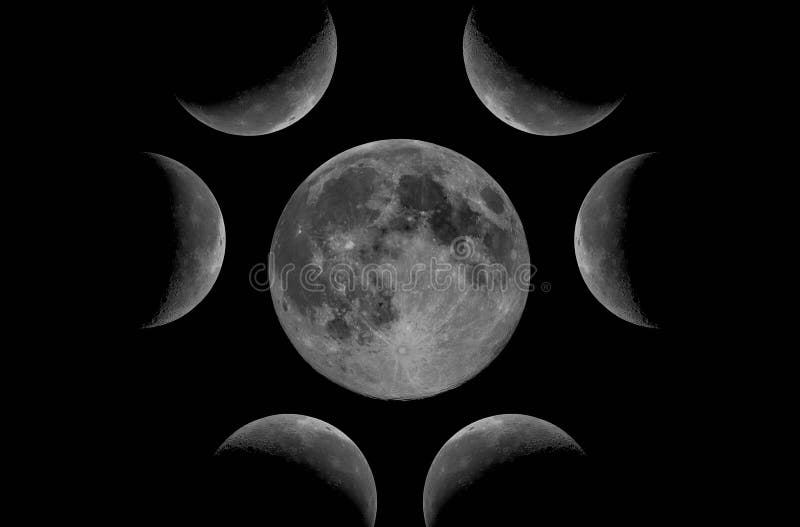 Beautiful Full Moon with Moons Around Stock Illustration - Illustration ...