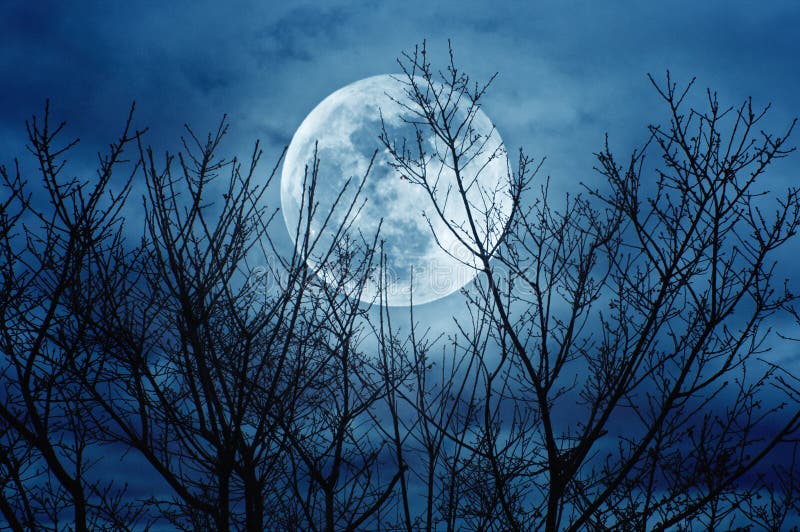 Beautiful Moon Night Sky, Nature, Full Moon Stock Photo - Image of ...
