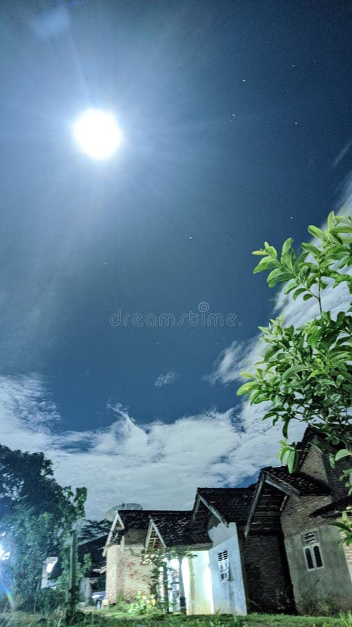 Beautiful Full Moon at Night Stock Image - Image of indonesia ...