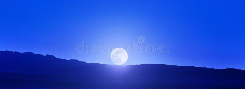 Beautiful Full Moon Over the Mountains. Moonrise in the Mountains Stock ...