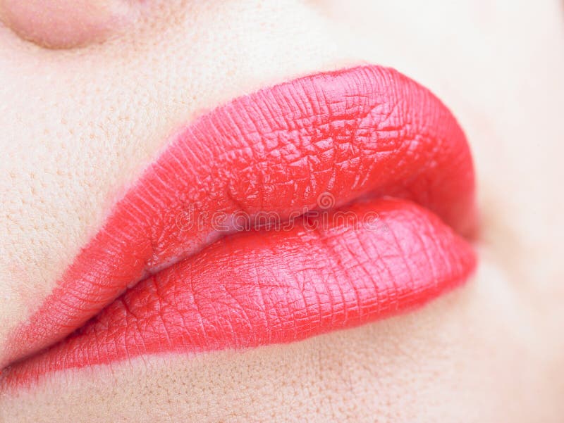 Beautiful Full Red Lips stock image. Image of smiling - 17720461
