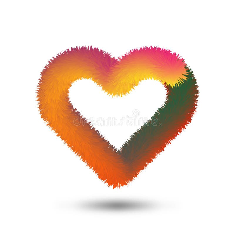 Beautiful Fur Heart Vector Illustration. Stock Vector - Illustration of ...