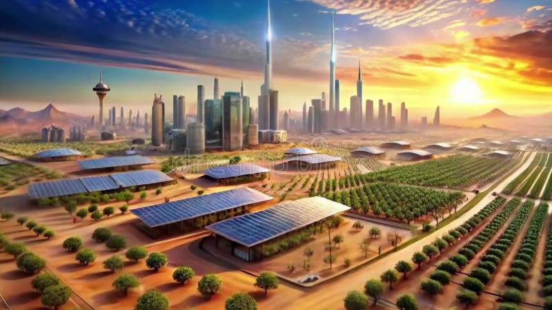 Beautiful Future Desert Solar Cities Stock Video - Video of africa ...