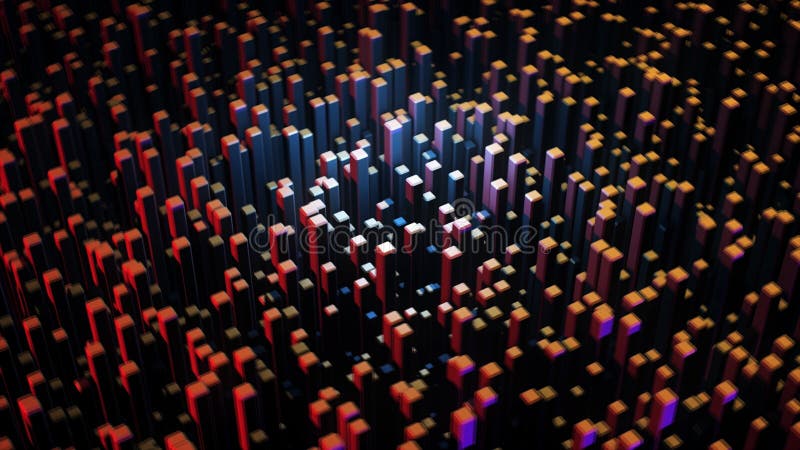 Beautiful Futuristic Background with Rising 3D Figures on Black ...