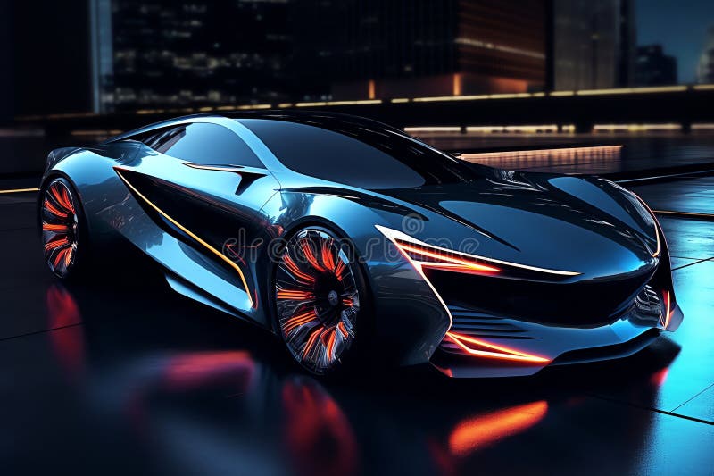Beautiful Futuristic Car, AI Generated Stock Illustration ...