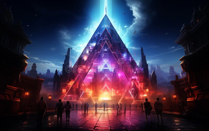 A Beautiful Futuristic City, the City of the Future. Stock Illustration ...