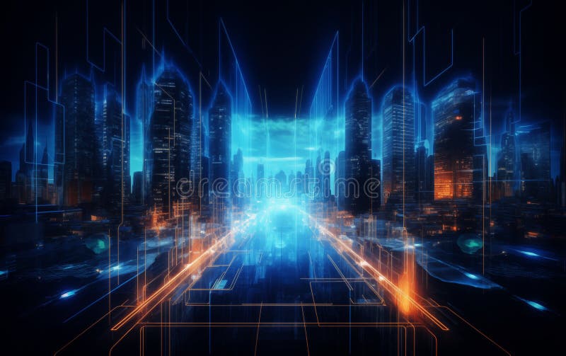 Beautiful Futuristic City, the City of the Future. Stock Image - Image ...