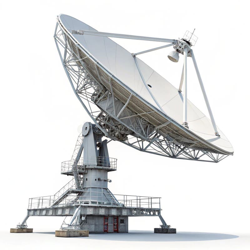 Beautiful Futuristic Satellite Dish on White Background Stock ...