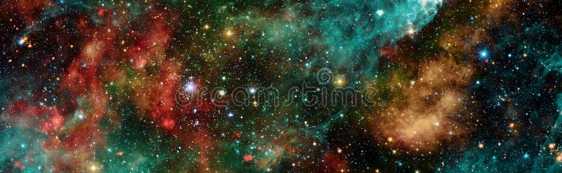 Beautiful Galaxy in Outer Space. Nebula Night Starry Sky in Rainbow ...