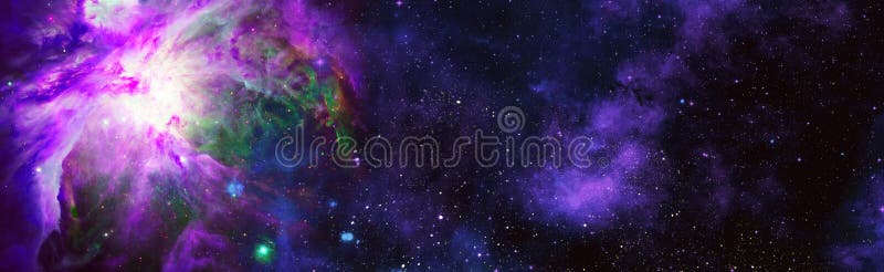 Beautiful Galaxy in Outer Space. Nebula Night Starry Sky in Rainbow ...