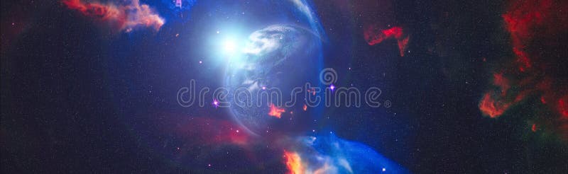 Beautiful Galaxy in Outer Space. Nebula Night Starry Sky in Rainbow ...