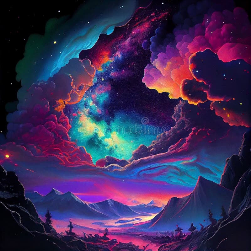 A Beautiful Galaxy, with Stars, Nebulae, and Glow. Elements of this ...