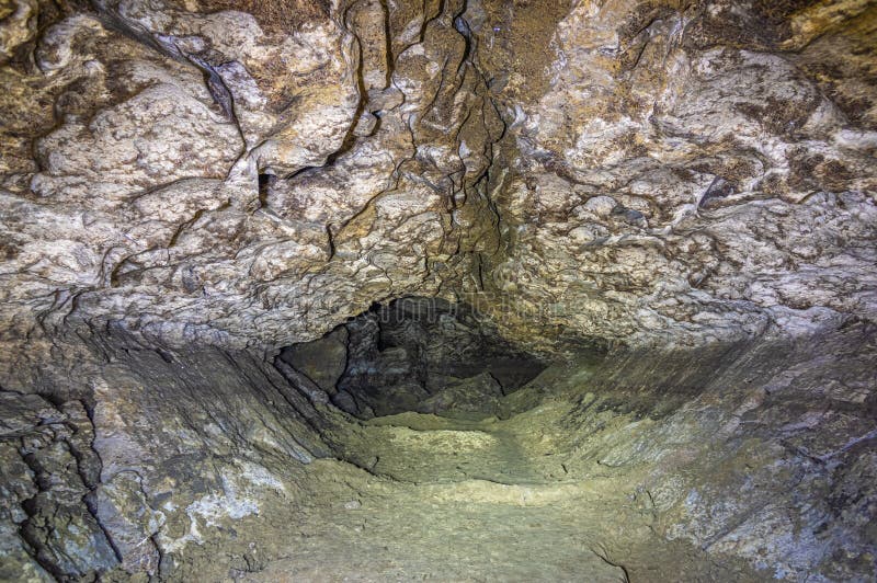Gallery in the karst cave stock image. Image of column - 168834241