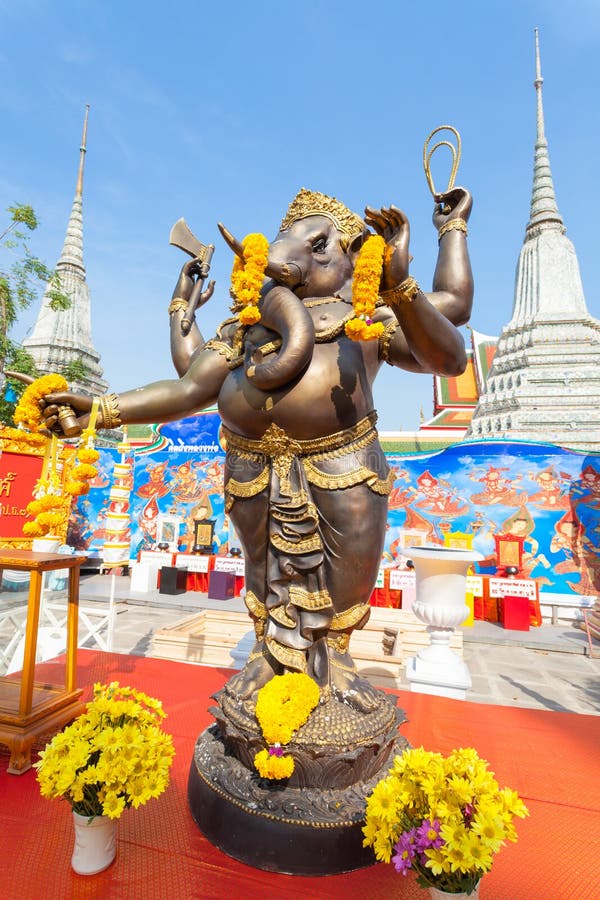 Lord Ganesha Statue, The God Of Art, Bangkok Stock Image - Image of ...