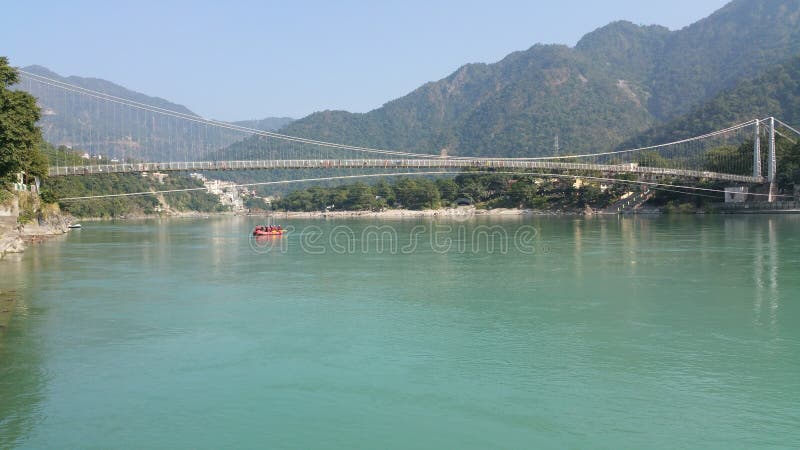 Beautiful Ganges River Flows through Rishikesh, India. Stock Image ...