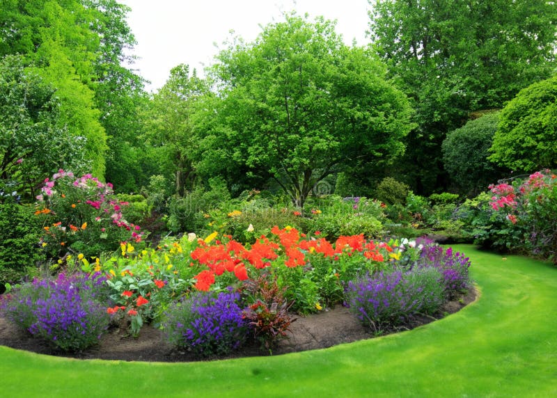 Beautiful garden ai stock illustration. Illustration of leaf - 287660726