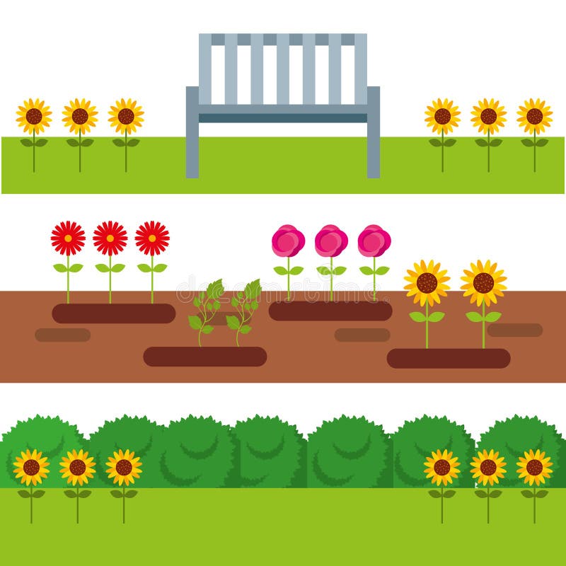 Beautiful Garden Flat Icons Stock Vector - Illustration of flat, fresh ...