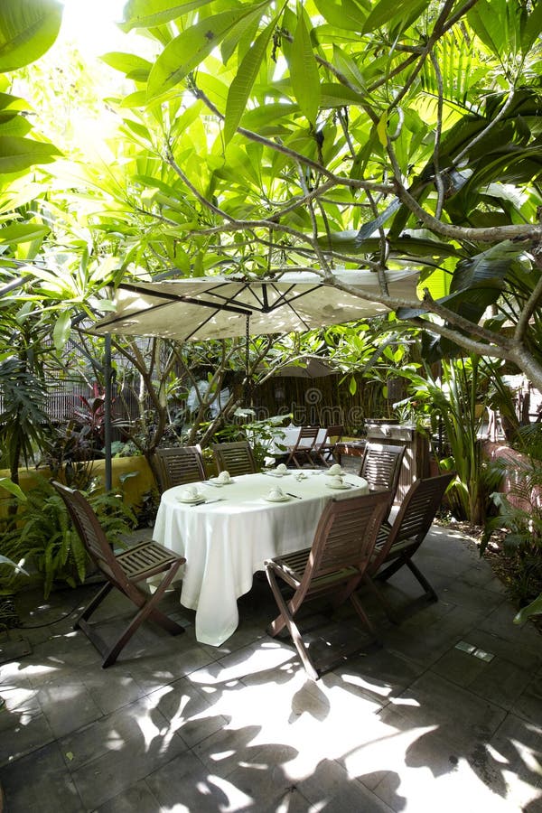 The Beautiful Garden Restaurant Stock Image - Image of decor, desk ...