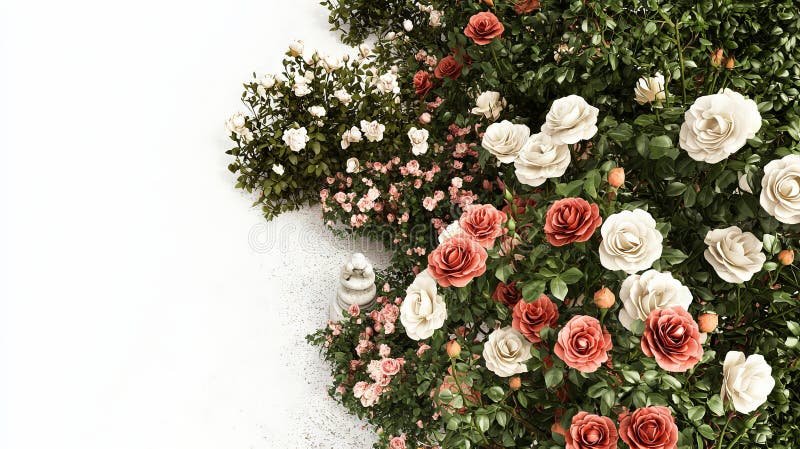 Beautiful Garden Roses in Bloom with Lush Foliage Stock Image - Image ...
