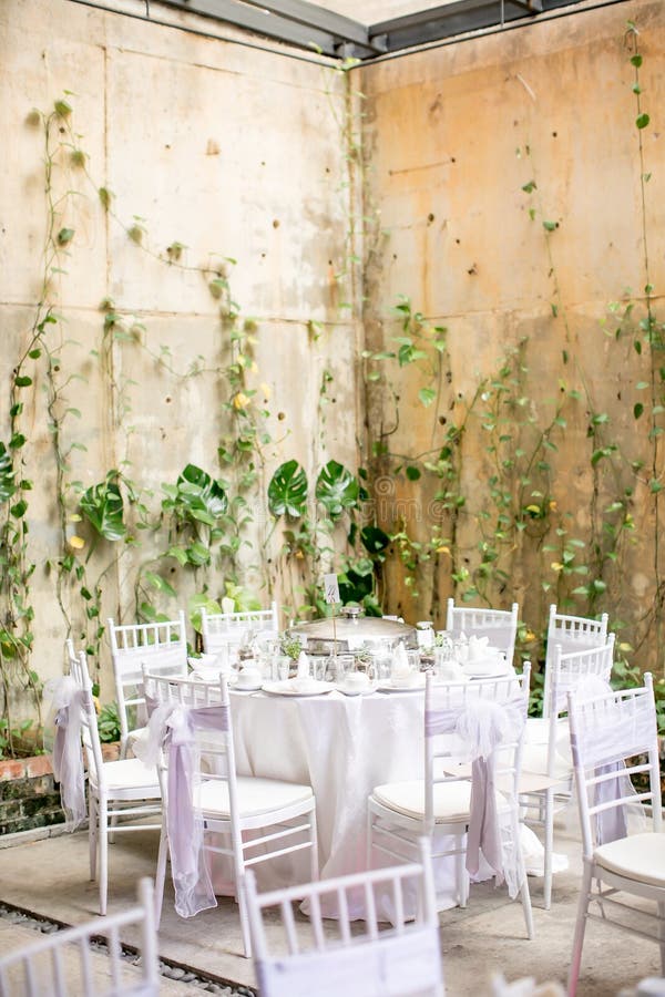 Beautiful Garden Wedding Setup. Flora Theme Stock Image - Image of ...