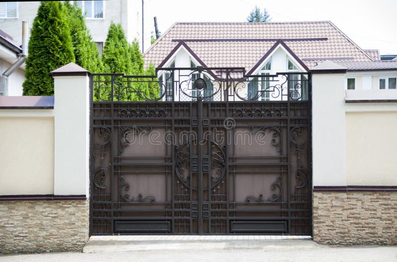 Beautiful gate stock image. Image of gates, closed, forged - 120979419