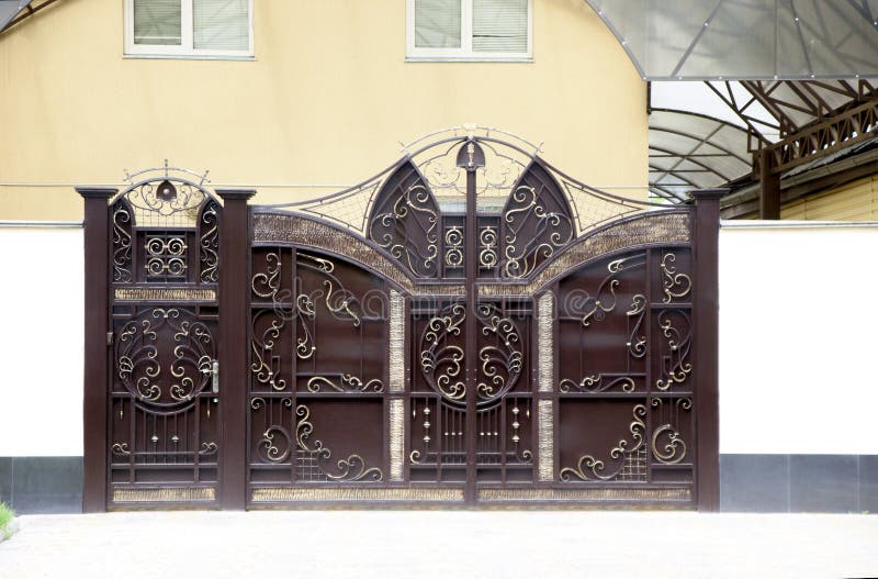Beautiful gate stock photo. Image of iron, design, mansion - 116526830