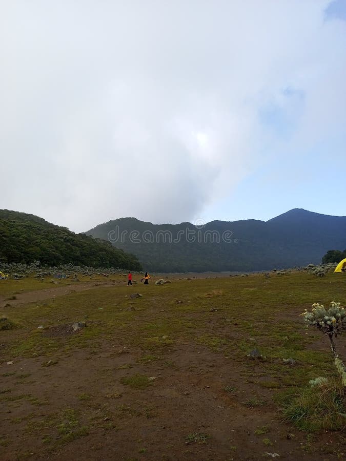 A Beautiful Gede Mountain in Indonesian Cianjur Stock Photo - Image of ...