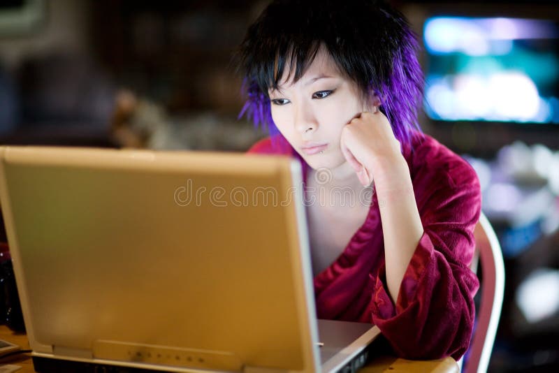 Beautiful geek stock image. Image of young, portrait, portable - 2798757