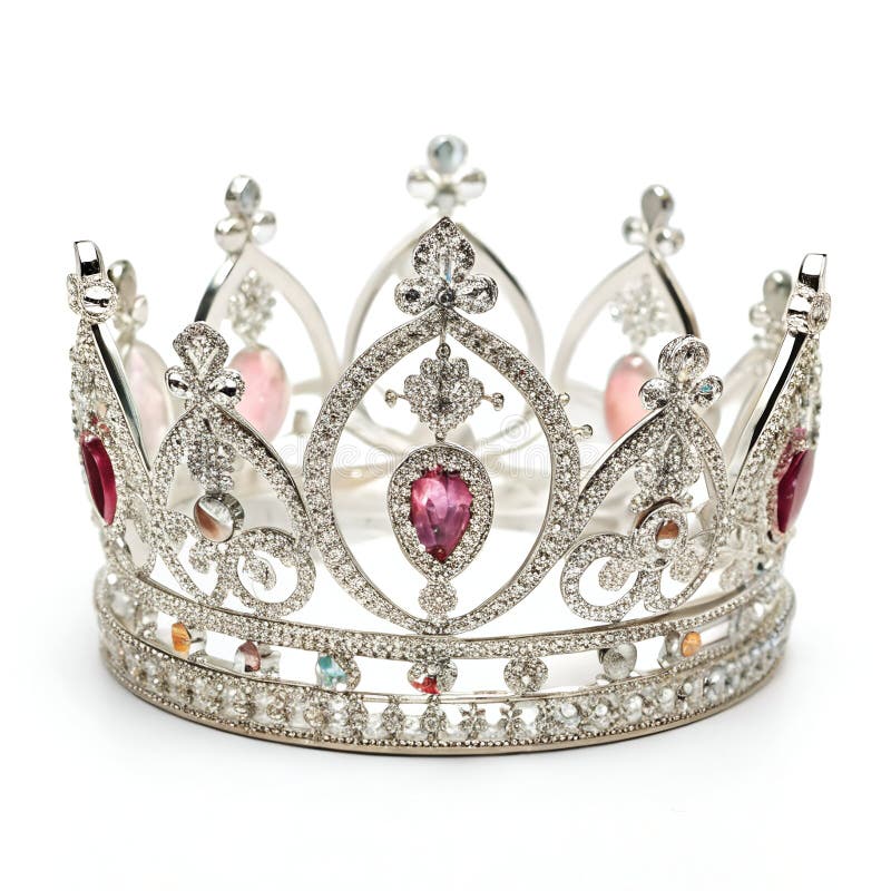 Beautiful Gem-Stone Crown Isolated on White Background Stock ...