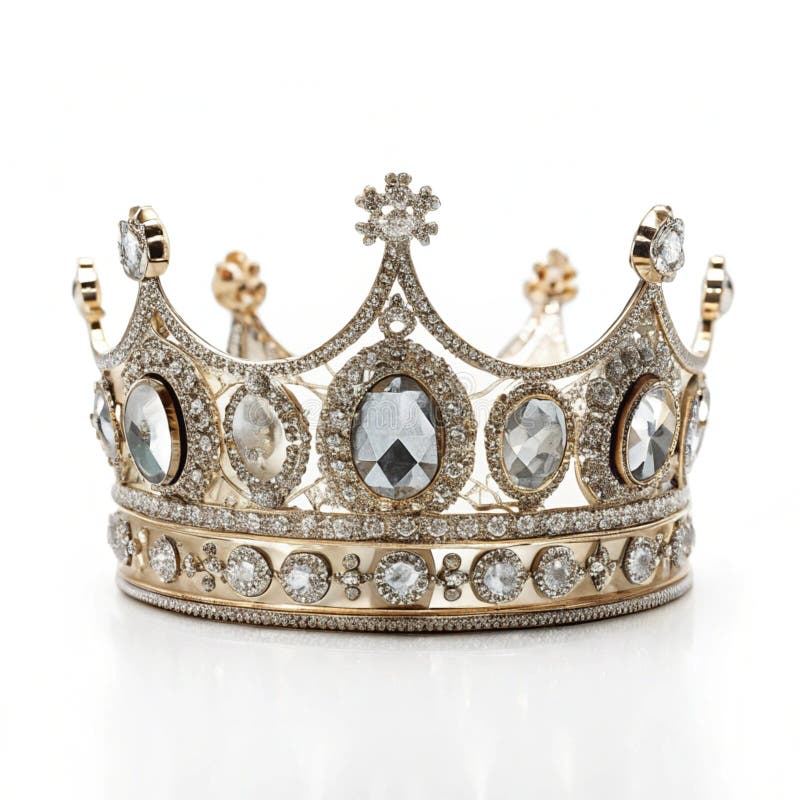 Beautiful Gem-stone-embedded Crown Isolated on White Background Stock ...