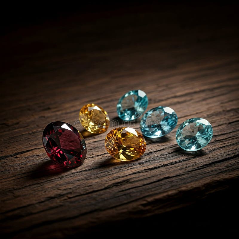 Beautiful Gems of Different Colors Stock Illustration - Illustration of ...