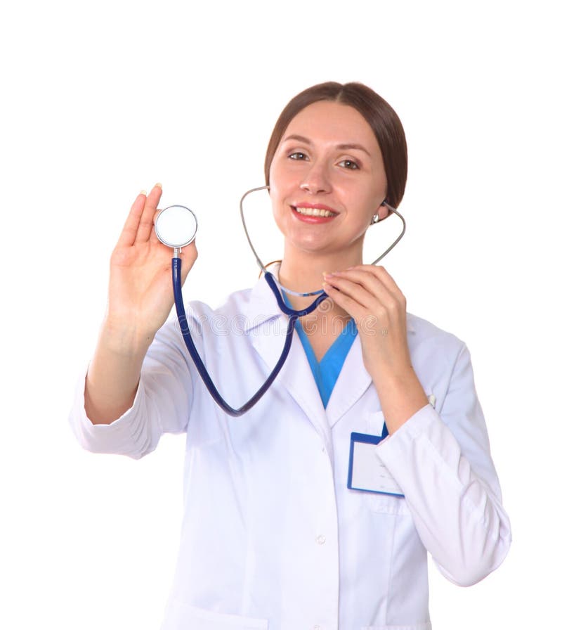 Beautiful General Practitioner is Working with Joy. she is Standing ...