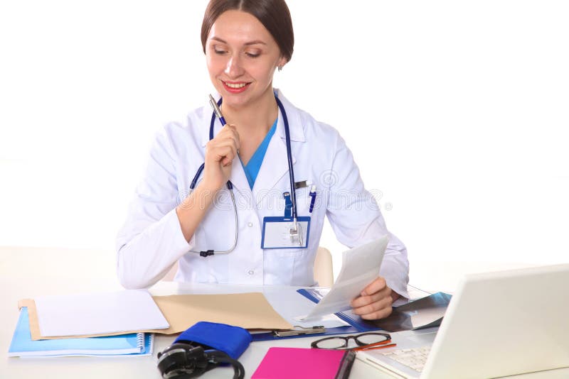 Beautiful General Practitioner is Working with Joy. she is Standing ...