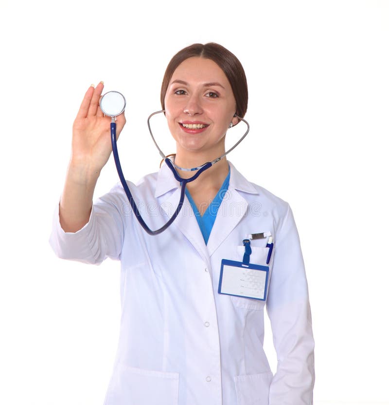 Beautiful General Practitioner is Working with Joy. she is Standing ...