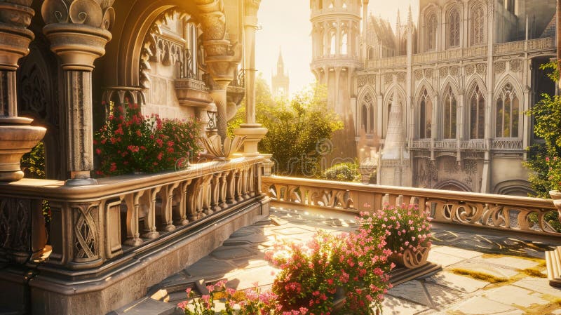 Beautiful Generic Castle Architecture Detail Stock Illustration ...