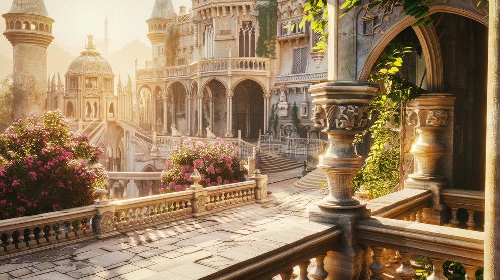 Beautiful Generic Castle Architecture Detail Stock Illustration ...