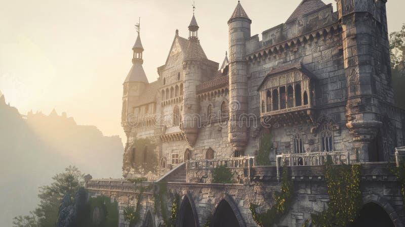 Beautiful Generic Castle Architecture Detail Stock Illustration ...