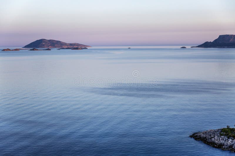 Beautiful Gentle Pink Sunset on the Sea Stock Photo - Image of soft ...