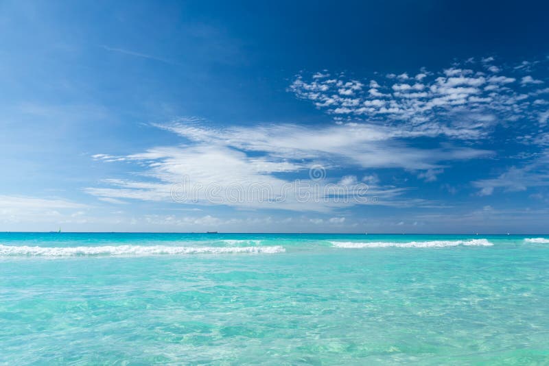 Gentle Wave Ripples of Blue Ocean on Sandy Beach Stock Image - Image of ...