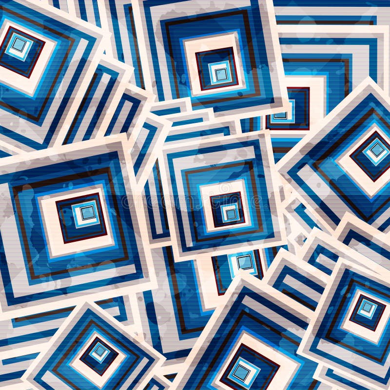 Vector Colored Swirl Squares Pattern Stock Illustration - Illustration ...