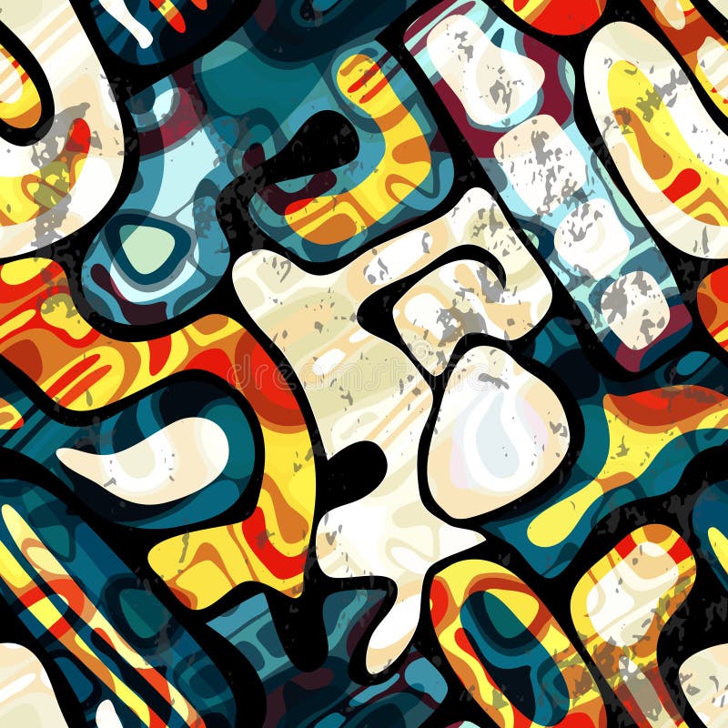 Beautiful Geometric Background Seamless Pattern Graffiti Stock ...