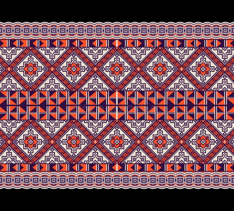 A Beautiful Geometric Ornament Ethnic Style Border Design Handmade