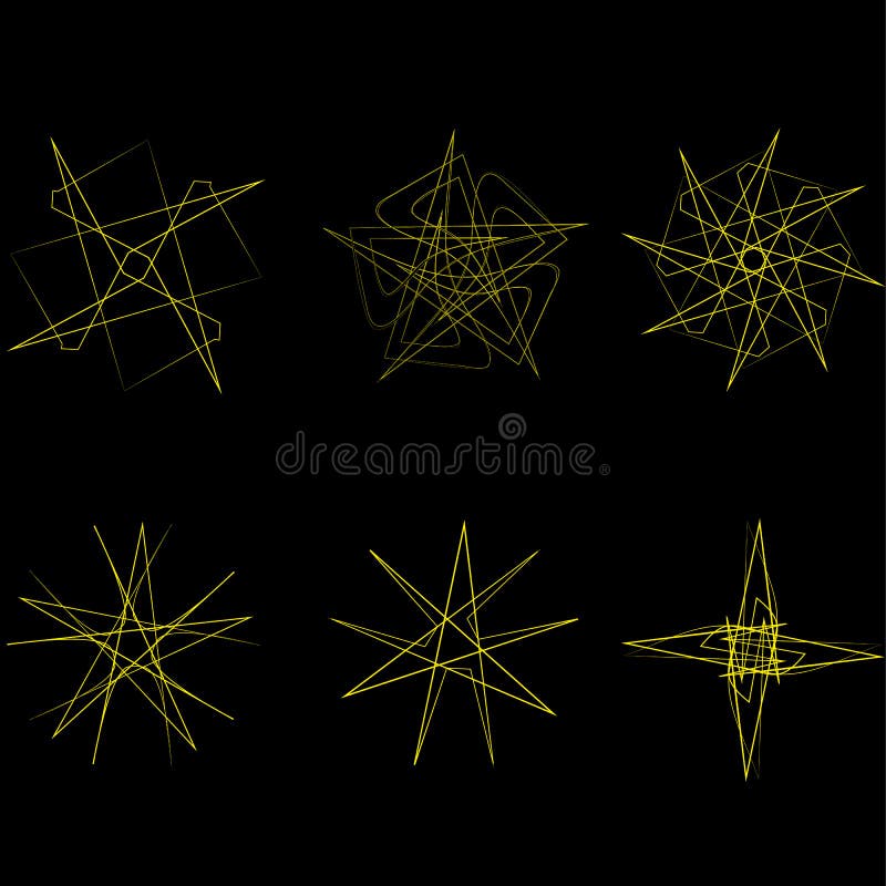 Beautiful Geometric Pattern Stars Icons Stock Illustration ...