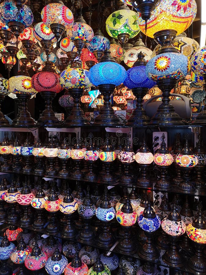 Beautiful Geometric Patterns on Turkish Lamp Stock Image - Image of ...