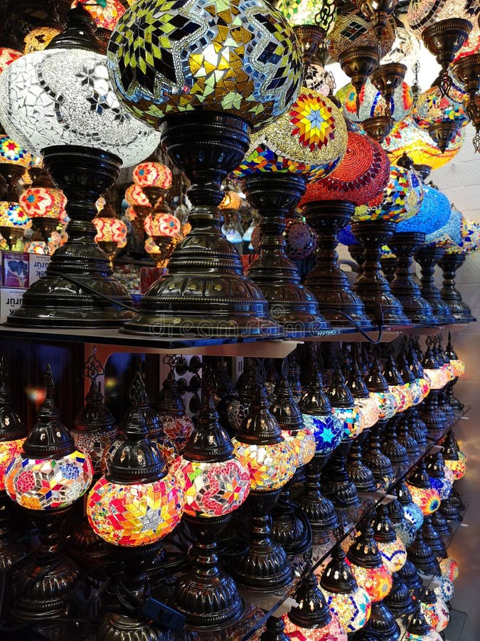 Beautiful Geometric Patterns on Turkish Lamp Stock Image - Image of ...