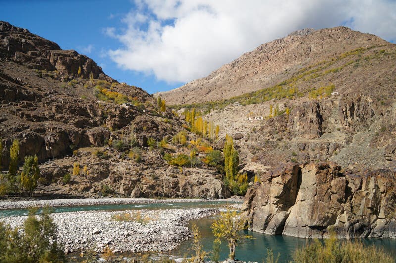 Beautiful Ghizer River in Autumn Season, Karakoram Range, Pakistan ...