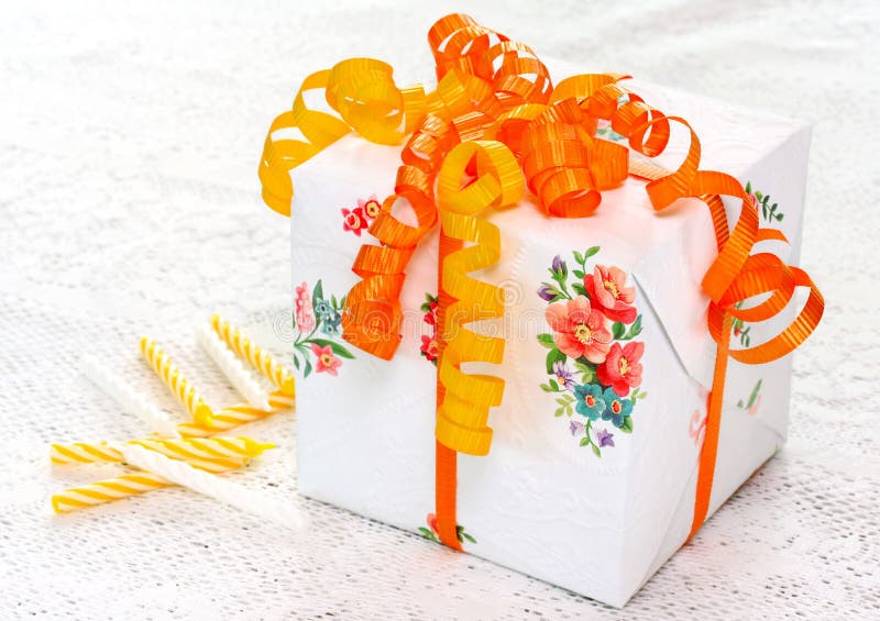 Beautiful Gift Box On Lace Picture. Image: 5984722