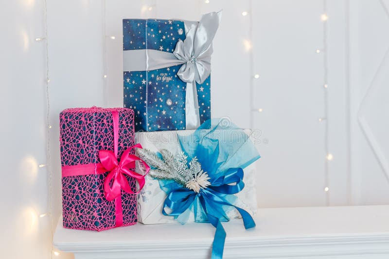 Beautiful gift boxes stock photo. Image of paper, luxury - 196211582