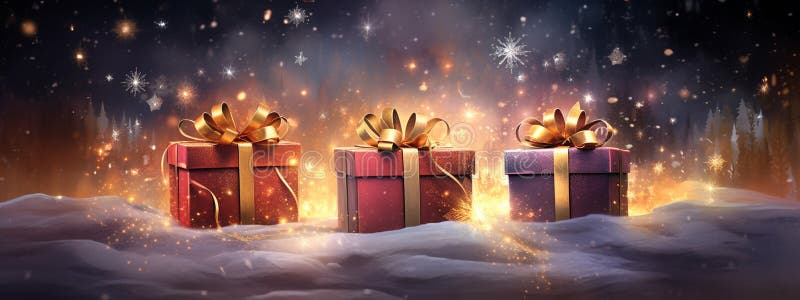 Beautiful Gifts Glitter Magic. Generative AI Stock Photo - Image of ...